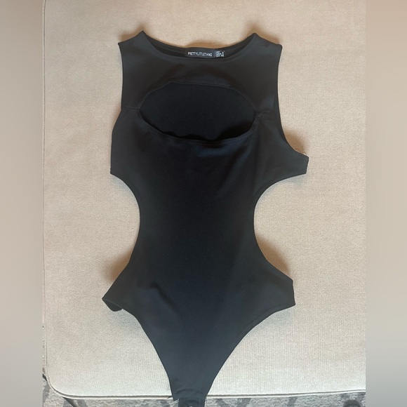PrettyLittleThing | Tops | Pretty Little Thing Black Cutout Bodysuit ...